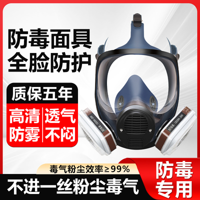 防毒面具全面罩全脸放毒化工气体头盔喷粉喷漆专用硫化氢化学氨气