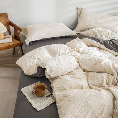 cotton quilt duvet cover pillow cases bed sheets set跨境香港