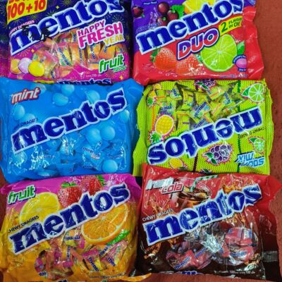港版曼妥思Mentos橙子味 芒果味 可乐味 薄荷味水果软糖270克