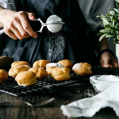 不锈钢可可粉糖霜撒粉器糖粉筛筛粉器面粉筛小筛子烘焙筛网粉筛球