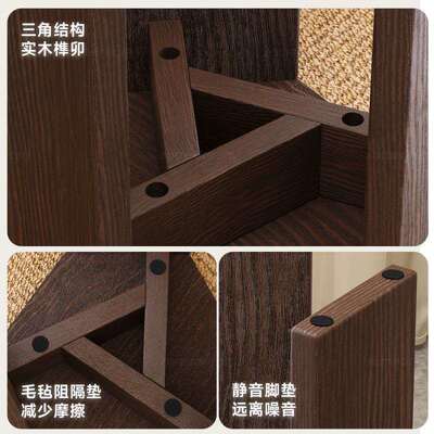 实木凳合子用可叠放秩序凳加厚桌组堆叠叠凳边几79429家圆凳餐高