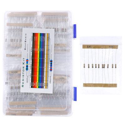 170种1700个1/4W碳膜电阻包全系列(0R~22M) 5%直插四色环电阻套件