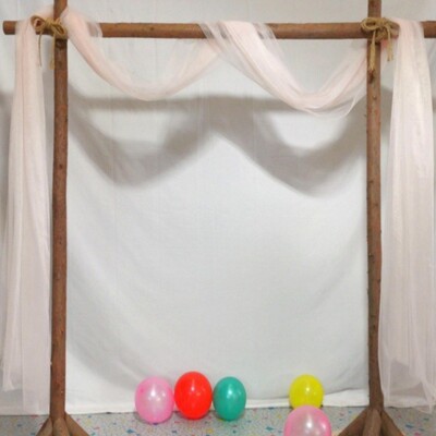 森系礼花架门EGU杉木杆拱白桦树干花原木装饰艺爬藤支架幼儿园婚