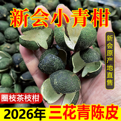 2026年新会新货陈皮小青柑三花青陈皮茶圈枝茶枝柑鲜皮官方旗舰店
