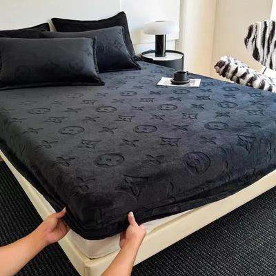 切罗园甄选优品牛奶绒加绒床笠秋冬防滑x床罩罩床双人珊瑚绒