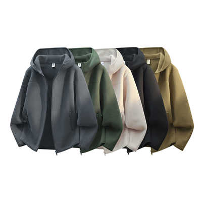 春季新款连帽摇粒绒休闲户外运动男外套冬季百搭时尚夹克8651