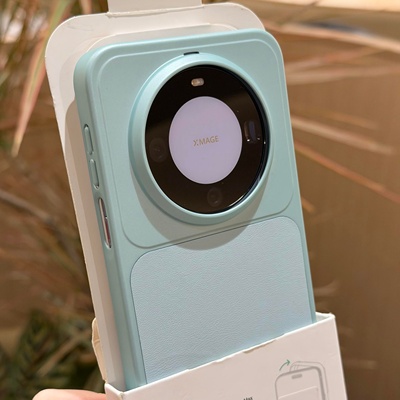 青绿色荔枝纹素皮磁吸适用华为mate80promax手机壳mate70air一加15秒变相机magic8男findx9/x300pro红米k90女