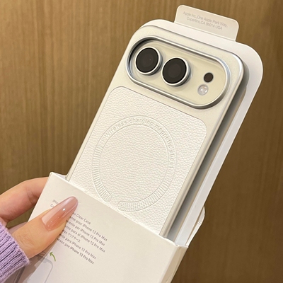 月光白荔枝纹素皮磁吸适用荣耀500手机壳华为mate80promax/70air超薄findx9/x300pro女款magic8/1+15红米k90