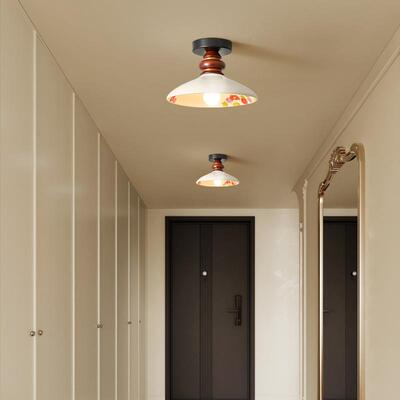 法式中古美走过道93011灯卧室飘窗复廊灯胡桃木古陶瓷式阳台复古