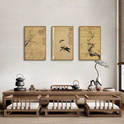 米亦堂x双清图 恽寿平新中式梅花国画茶室餐厅客厅书房玄关挂画