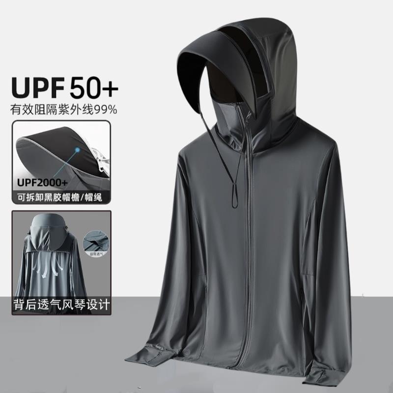 2025年夏季新款冰丝防晒衣男皮肤衣原纱冰丝速干防晒服轻薄外套男