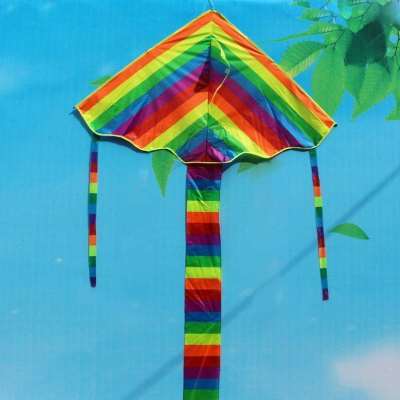 极速Large Colorful Rainbow Kite Long Tail NyOlon Outdoor 0m