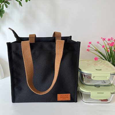 饭盒包手提袋时尚防水帆布包大号保温G袋便当包上班族带饭包大容
