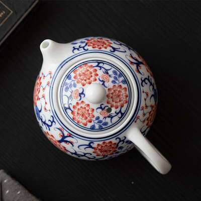 2026用陶水瓷壶茶壶青花釉里红SMTC040西施壶家大沏茶壶耐高温瓷