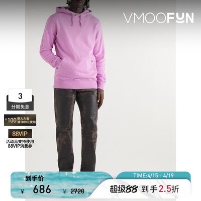 【季末折扣】1017 Alyx 9Sm 秋冬男士柔软棉质粉红平纹布帽衫