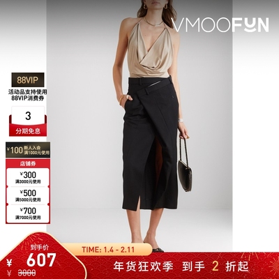 【折扣】GAUGE81 女露背垂坠挂脖连体衣