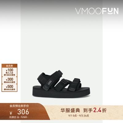 【折扣】Suicoke 春夏女织带边饰厚底凉鞋