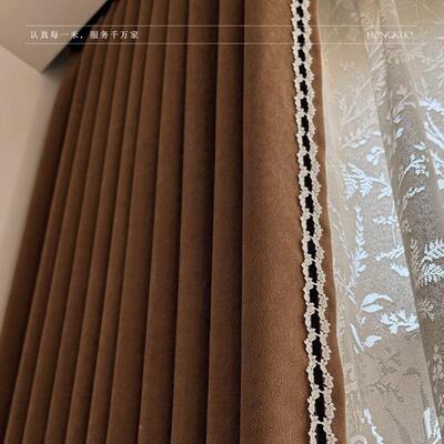 新款古月高遮光加厚雪尔窗帘成品厅卧室中尼美PMG古客风提花拉德