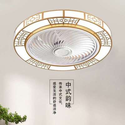 卧室顶吸灯扇灯新中式书房带风一体灯CKF扇现代简约餐风厅吊扇灯