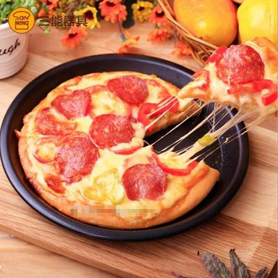 三能披萨盘 比萨烤盘 6寸8寸10寸pizza盘硬膜 圆形浅盘 SN5728