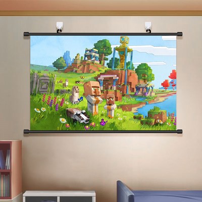 我的世界MC挂画沙盒游戏海报壁B纸寝室卧室电脑主机房装饰画背景