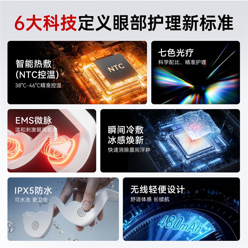 眼部按摩器美眼仪消肿黑眼圈眼袋按摩提拉紧致缓解疲劳眼部美容仪