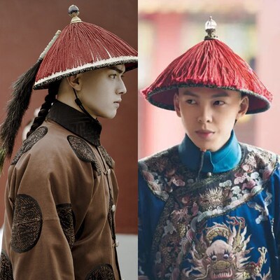 古装清朝侍卫大臣帽子顶戴花翎清朝王爷官兵侍卫影视舞台演出官帽