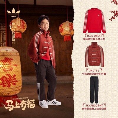 搭配|滔搏adidas阿迪达斯三叶草男大童休闲圆领套头衫卫衣IA8933