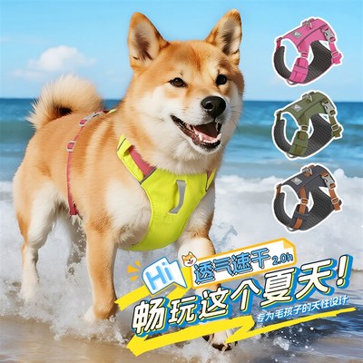 超轻透气狗狗牵引绳背心式胸背泰A迪比熊柯基幼犬胸抱婴袋宠物遛
