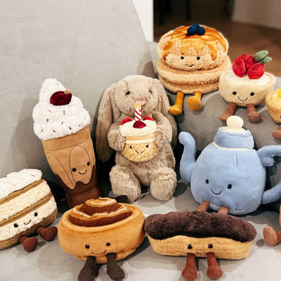 趣味面包法棍蛋糕松饼椰子毛绒玩偶奶酪蛋挞樱桃水果花生公仔礼物