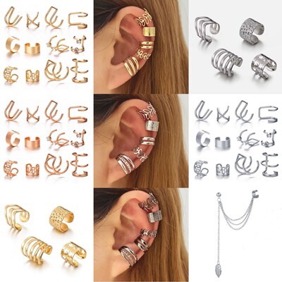 欧美新款无耳洞耳夹套装 创意简约合金耳环饰品ear clips