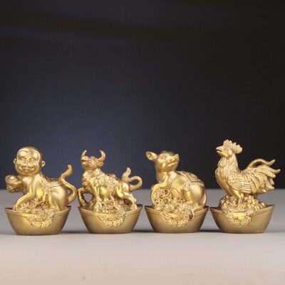 杨铜记 家居公室  铜十二生肖  铜元生肖 迷你生肖元摆件