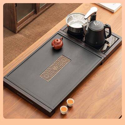 ￡茶动盘套装仿乌一金石带烧水壶全自木体上水实办公室整套JAP茶