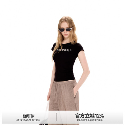 短款修身正肩短袖T恤女