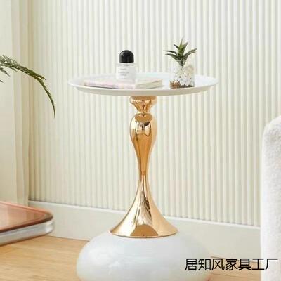 欧式铁XZT艺边几头小户型家圆用客厅沙发小蛮腰边法式茶几卧室床