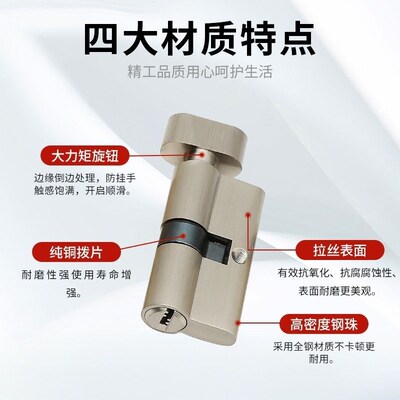 防火门锁芯欧标大70锁芯7250 7255 7260锁芯执手锁具配件纯铜锁头