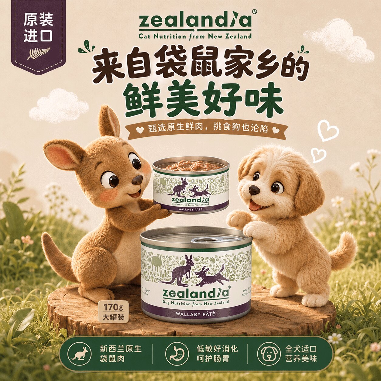 ZEALANDIA希兰蒂狗罐头新西兰进口全价狗主食罐头幼成犬零食补水