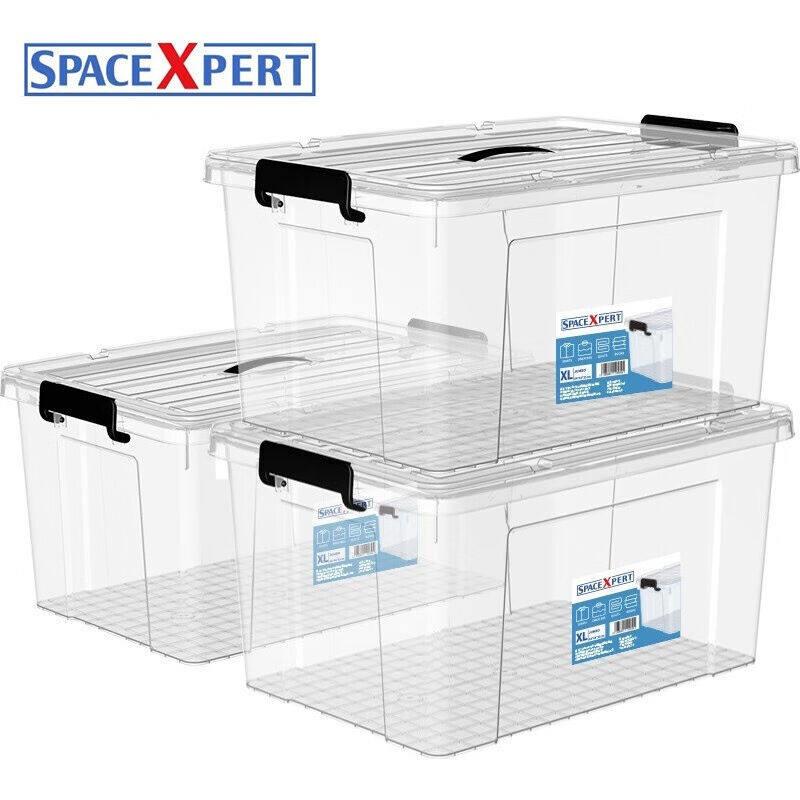 SPACEXPERT近直角手提高透塑料收纳箱特大号家用厚衣物整理箱学生