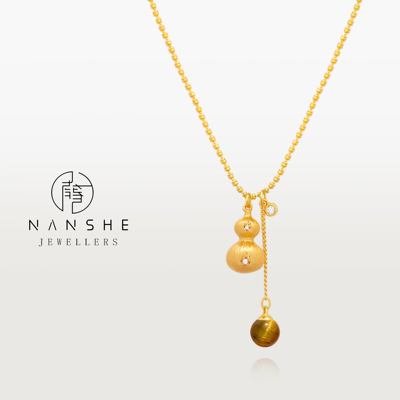NANSHE/南奢 新中式镀K金虎眼葫芦项链百搭颈链L1967