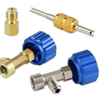 R134A欧美专用制冷加氟开瓶器开瓶阀转换接头组合TT1214+TT1214ss