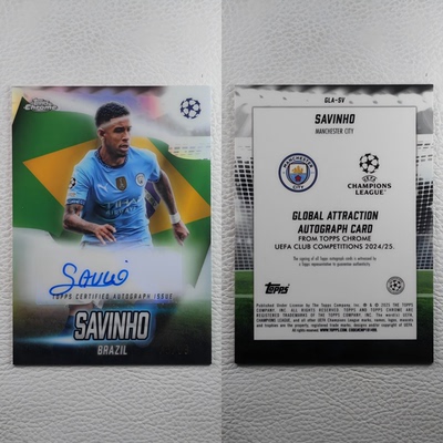 Topps Chrome 曼城 萨维尼奥 Savinho 亲签 签字 球星卡 周边礼物