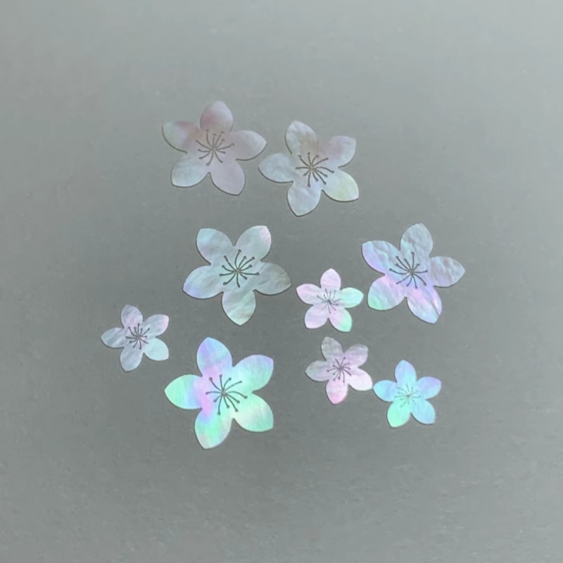 桃花螺钿片白蝶贝片大漆螺钿漆器漆画漆艺镶嵌材料民间手工制作