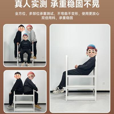 家藏用货架物置架落地多储间阳台杂物层快递收纳架钢制F9785H6M超