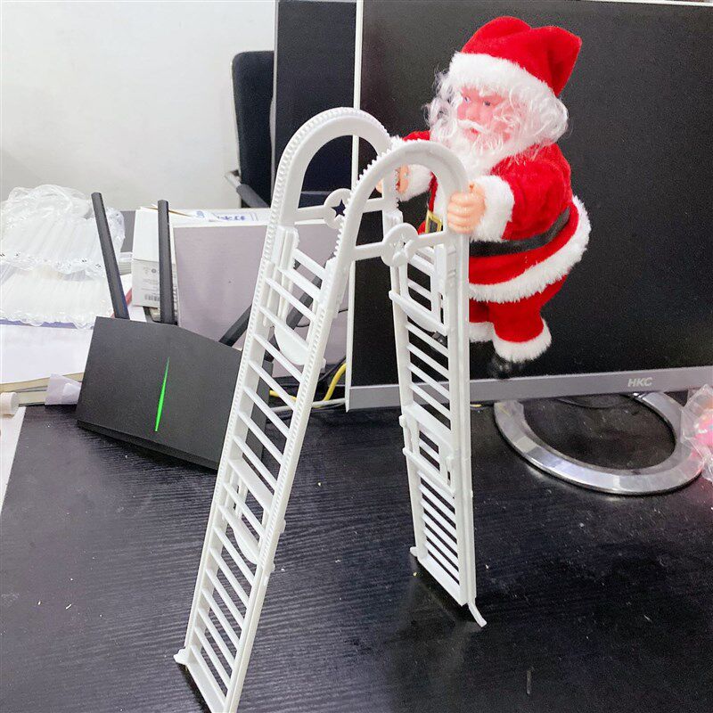 电动红色单双爬梯爬珠帘爬楼梯圣诞老人圣诞节装饰用品圣诞节礼品