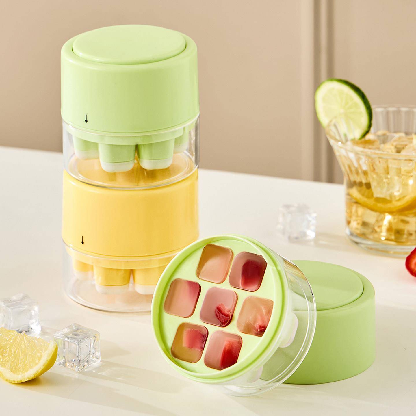 食品级冰块模具按压冰格家用冰箱自制冰块储存盒带盖子冻冰块神器