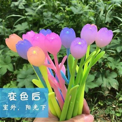 郁笔金香笔阳下面会变色的笔创假M44209花中性笔黑水笔太0.5学生