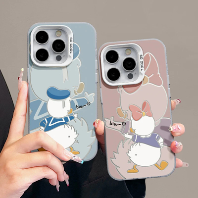 华为mate70biu唐老鸭黛西iPhone15适用13promax硬苹果12手机壳16e情侣OPPOReno14彩银红米TURBO4卡通VIVOx200