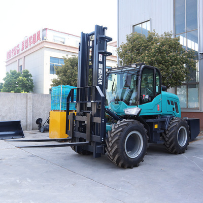 Powerful Off-Road Forklift Dominating All Grounds with Power