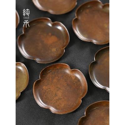 中国覆古铜杯垫茶杯架小型家用碟杯架茶垫绝缘垫功夫茶具配件