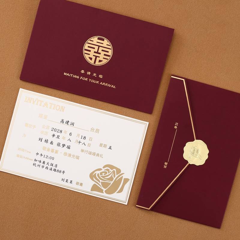 2023新款请柬喜帖婚礼请帖结婚婚宴邀请函小众高级感高端简约大气